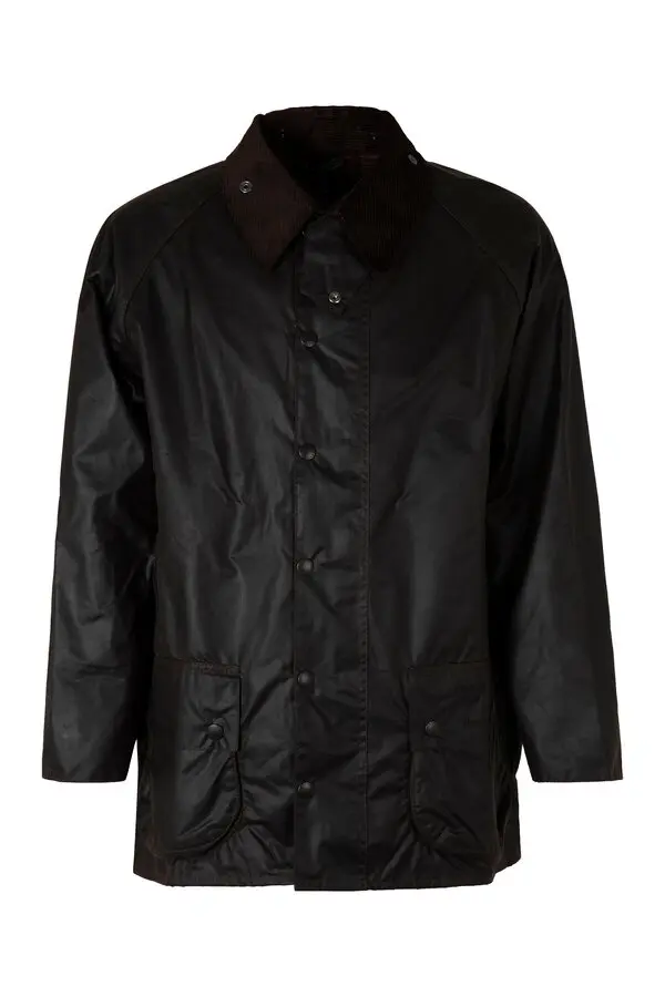 Barbour Waxed Cotton Beaufort Jacket With Corduroy Collar