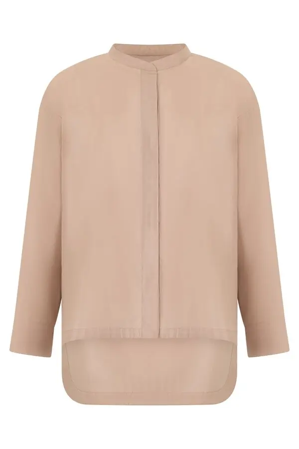 Max Mara Long Sleeve Button-front Blouse - Beige