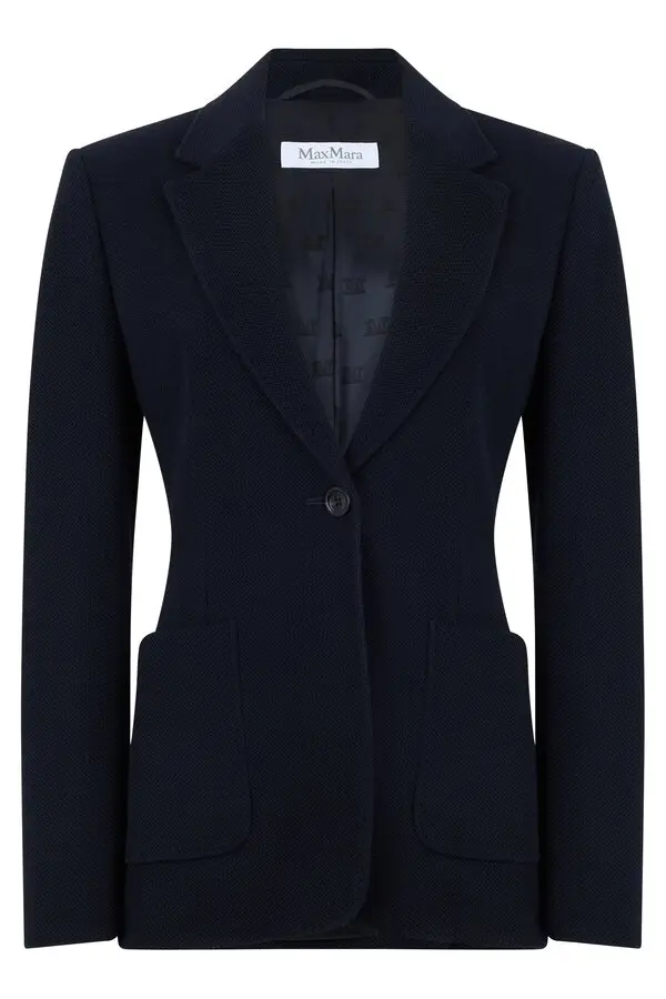 Max Mara Fitted Wool Blazer With Classic Lapels