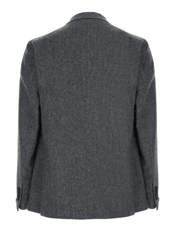 Tagliatore Single-breasted Wool-blend Tech Jacket With Peak Revers