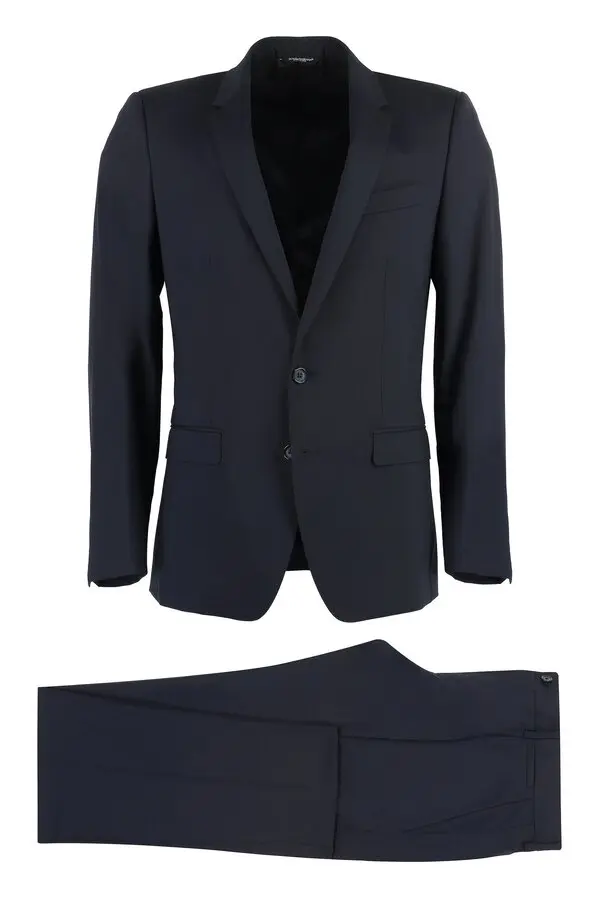Dolce & Gabbana Martini Virgin Wool Suit With Two-button Jacket & Welt-pocket Trousers