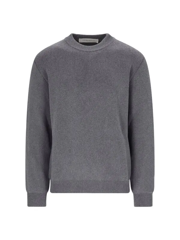 GOLDEN GOOSE Cotton-blend Ribbed Sweater - Grey