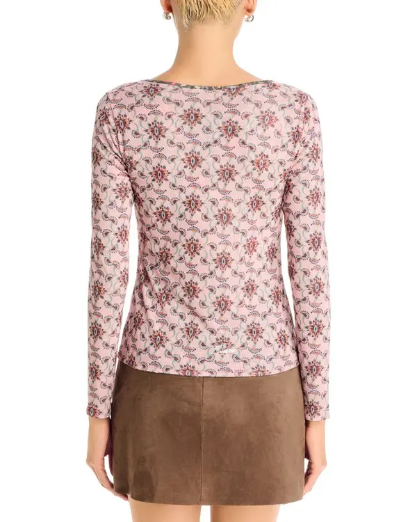 Johnny Was Lindey Wide V Neck Long Sleeve Top