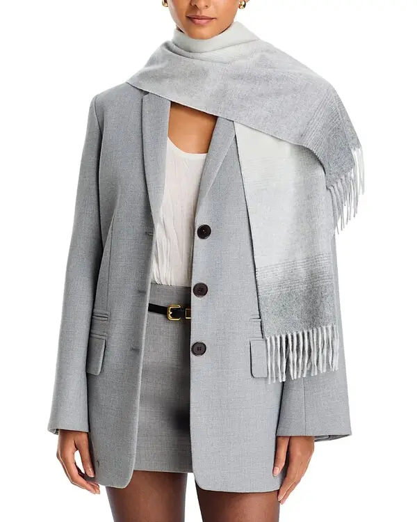 AMICALE CASHMERE Ombre Cashmere Scarf - Grey
