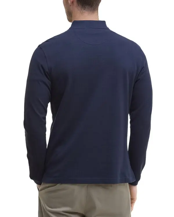 Barbour Essential Cotton Plaid Placket Polo Shirt - Navy