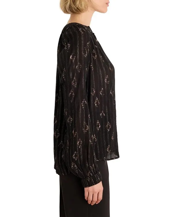NIC+ZOE Diamond Metallic Jacquard Shirt