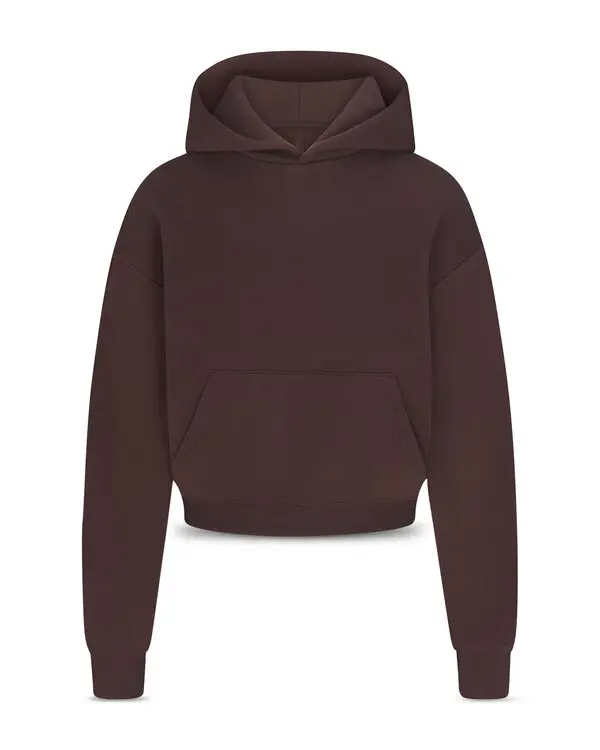 SKIMS Cropped Cotton Blend Logo Hoodie