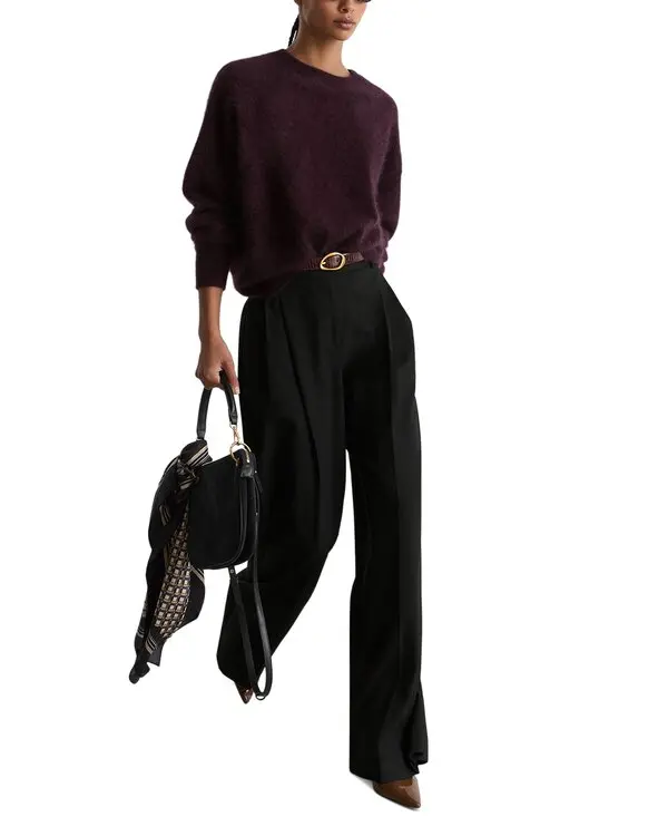 REISS Luna Pleated Wide Leg Pants