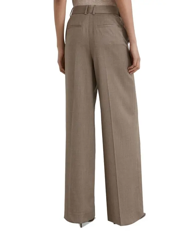 REISS Petite Adie Wool Blend Wide Leg Pants - Neutral