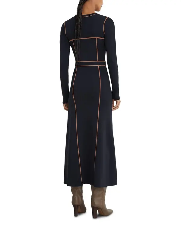 REISS Etta Round Neck Midi Dress
