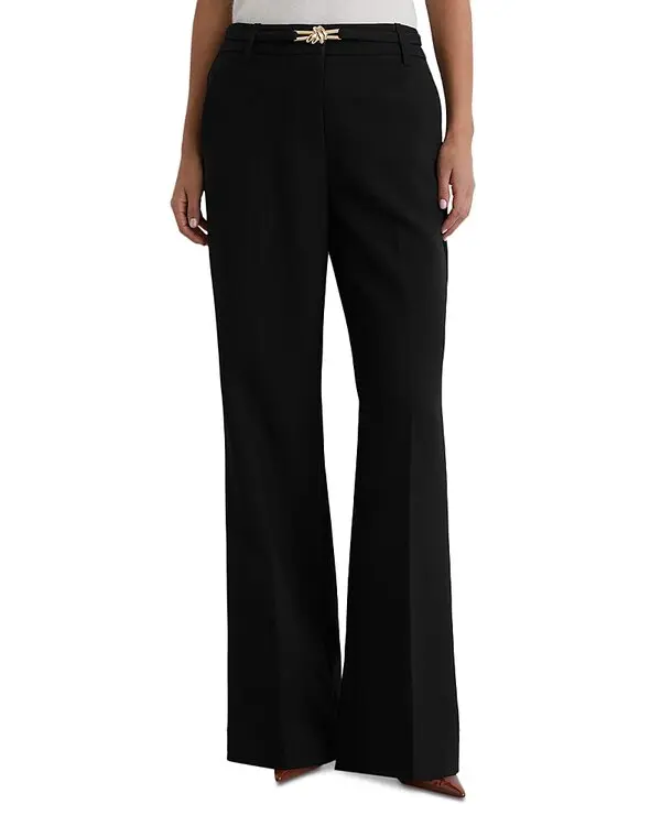 REISS Petite Leona Belted Flare Leg Pants