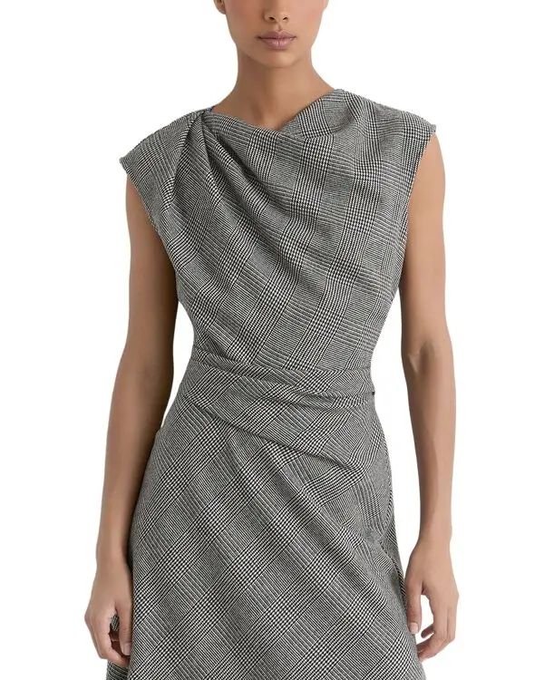 REISS Petite Clara Asymmetric Draped Midi Dress