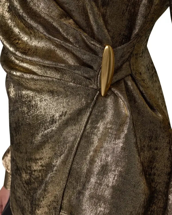 Donna Karan New York Metallic Side Ruched Blouse