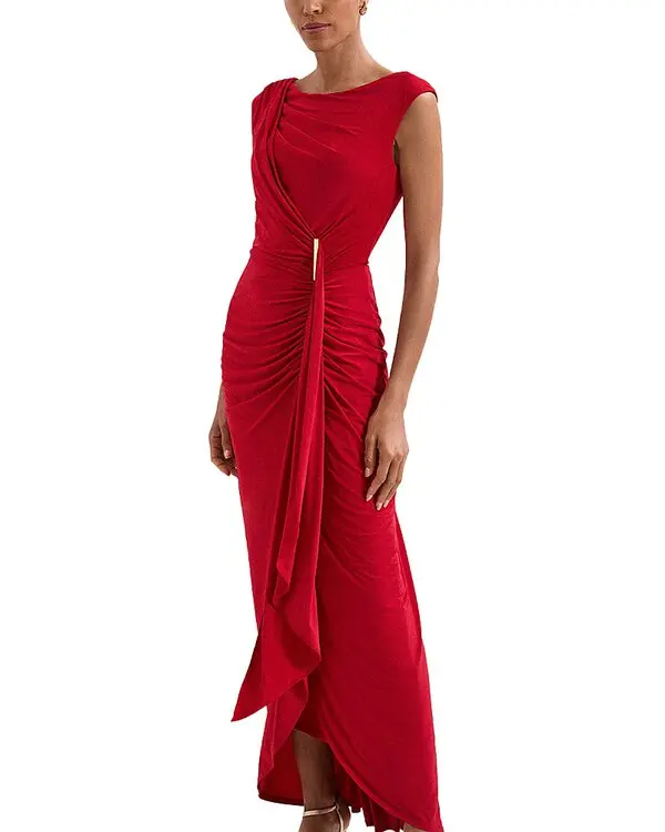 PHASE EIGHT Petite Ruffled Side Gathered Maxi Dress
