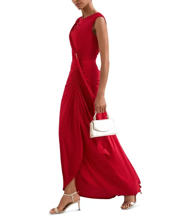 PHASE EIGHT Petite Ruffled Side Gathered Maxi Dress