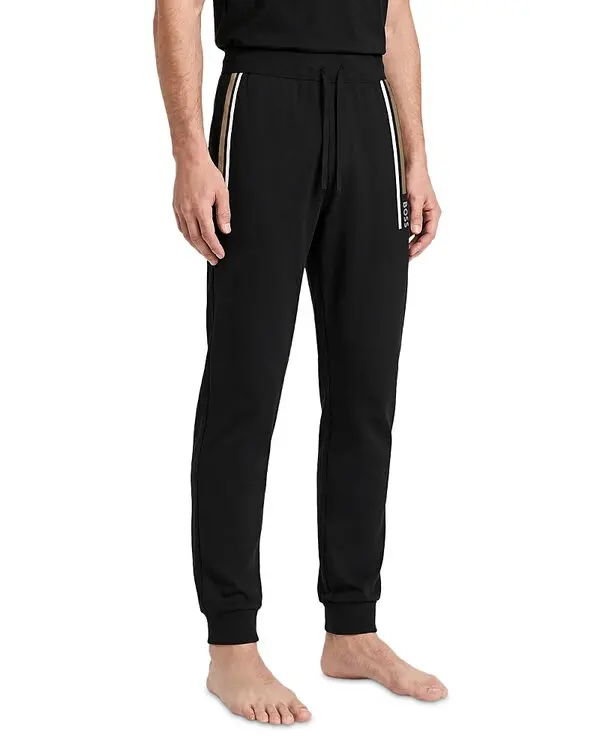 Hugo Boss Authentic Cotton Blend Drawstring Stripe Logo Pants
