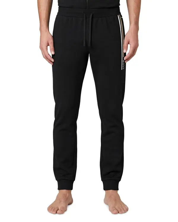 Hugo Boss Authentic Cotton Blend Drawstring Stripe Logo Pants