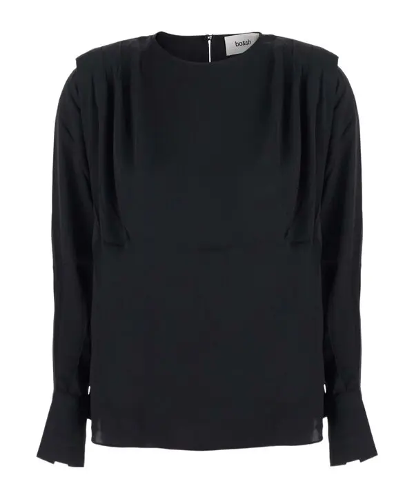 Ba&sh Cadie Pleated Long-sleeve Top
