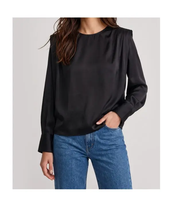 Ba&sh Cadie Pleated Long-sleeve Top
