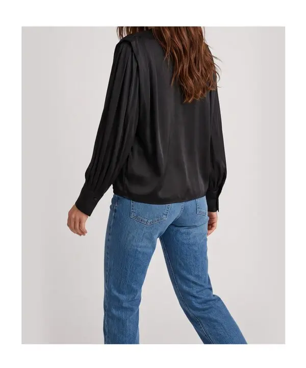 Ba&sh Cadie Pleated Long-sleeve Top