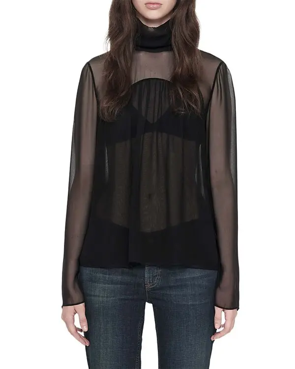 ALLSAINTS Nadia Silk Sheer Top