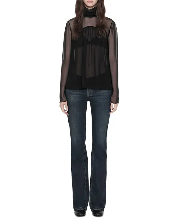 ALLSAINTS Nadia Silk Sheer Top
