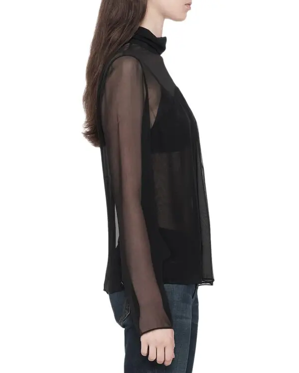 ALLSAINTS Nadia Silk Sheer Top