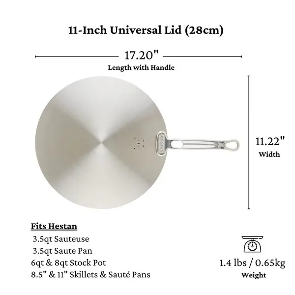 HESTAN 11 Stainless Steel Universal Lid