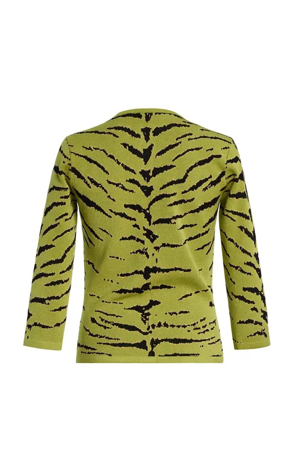 SERGIO HUDSON Tiger- Crew Neck Cardigan