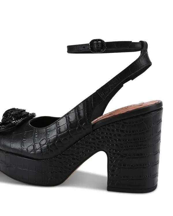 Kurt Geiger Chelsea Croc Embossed Leather Slingback Pumps