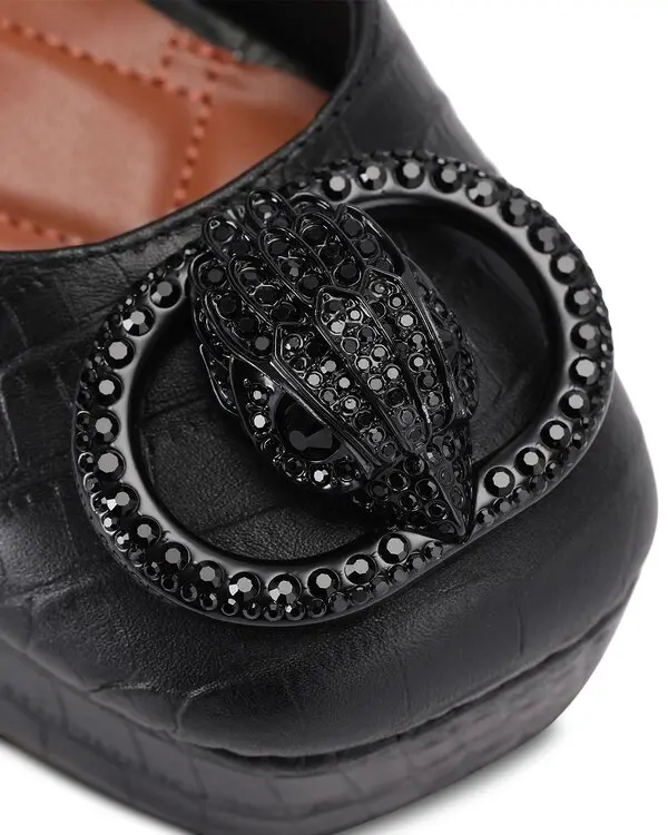Kurt Geiger Chelsea Croc Embossed Leather Slingback Pumps