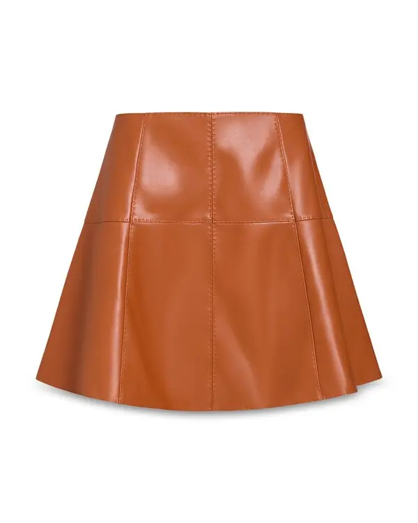 MARIE OLIVER Crawford Paneled Faux Leather Skirt