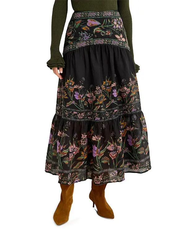 MARIE OLIVER Holland Tiered Midi Skirt