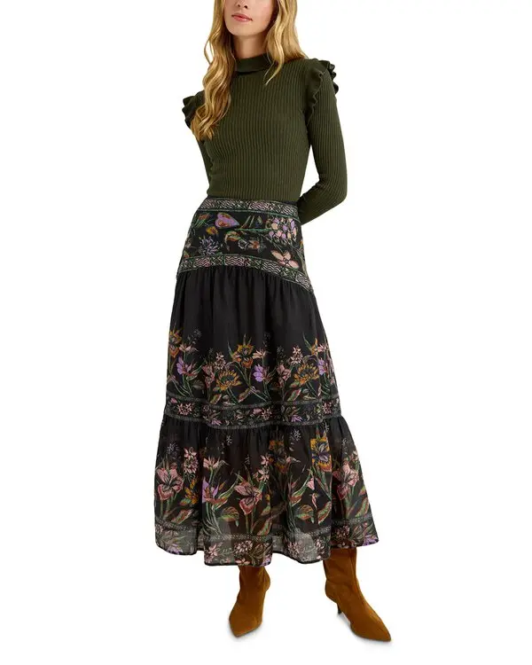 MARIE OLIVER Holland Tiered Midi Skirt