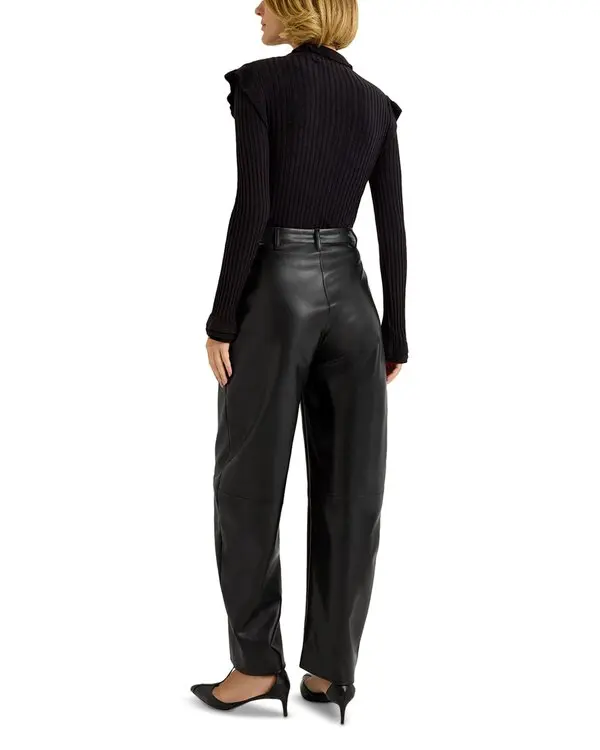 MARIE OLIVER Harlow Faux Leather Barrel Pants