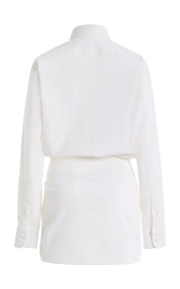 SERGIO HUDSON Stretch Cotton Button-skirt Mini Shirtdress