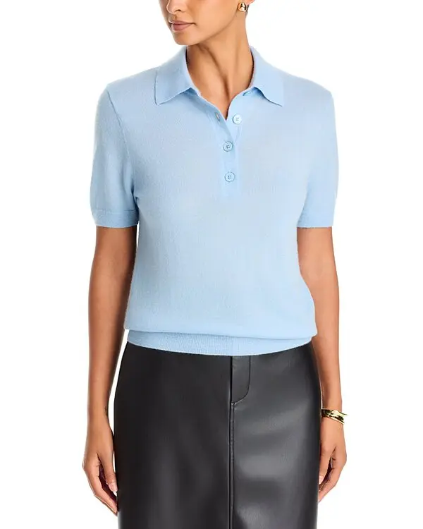 TOCCIN Rue Cashmere Polo Sweater - Sky