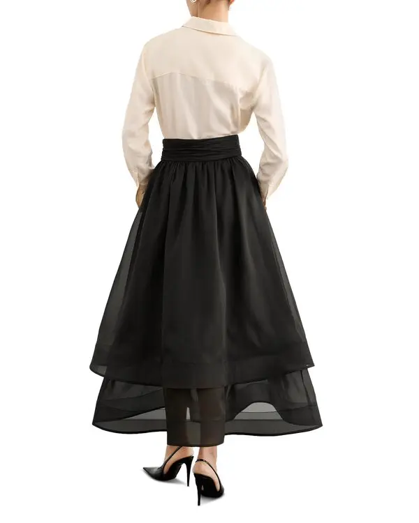 TOCCIN Amber Silk Tiered Maxi Skirt
