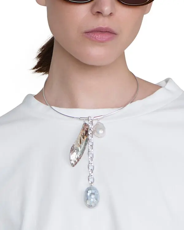 Chan Luu Shore Baroque Freshwater Pearl & Collar Necklace, 15.5