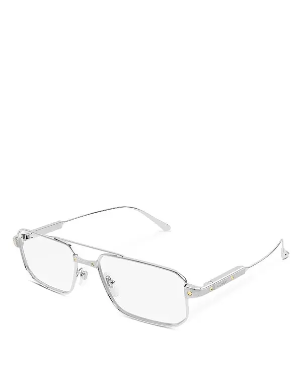 Cartier Rectangular Eyeglasses, 57mm - Silver