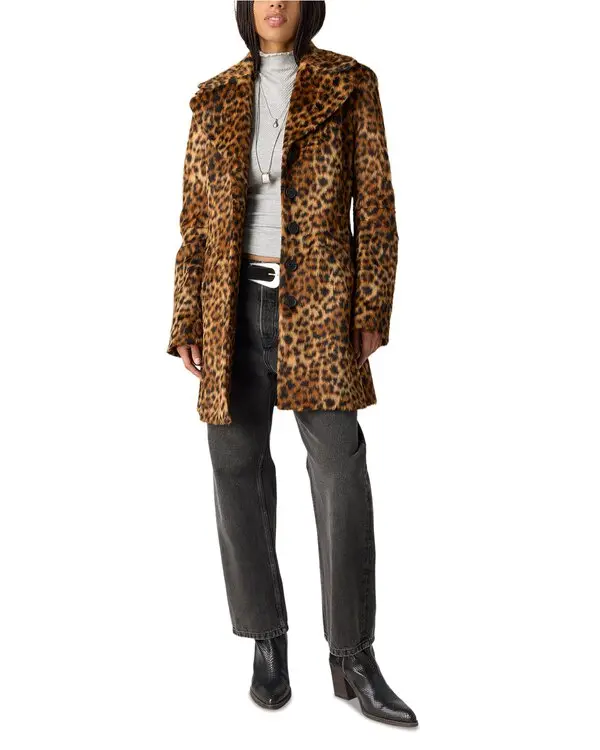 Free People Delancy Print Faux Fur Coat