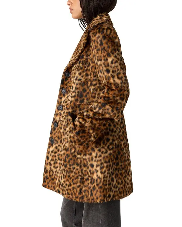 Free People Delancy Print Faux Fur Coat