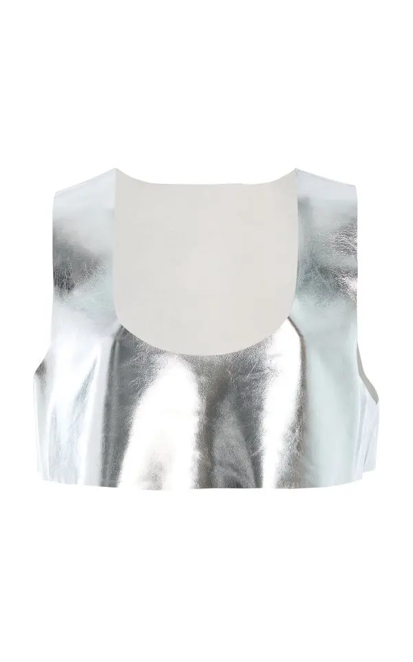 ZANKOV Emily Leather Crop Top