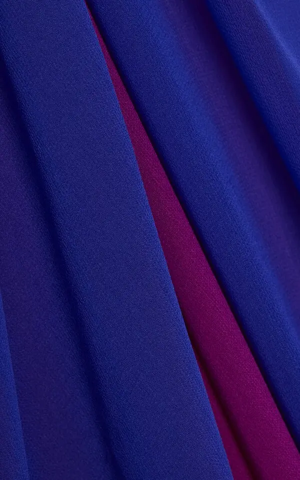SERGIO HUDSON Cross-neck Silk Chiffon Button-skirt Gown