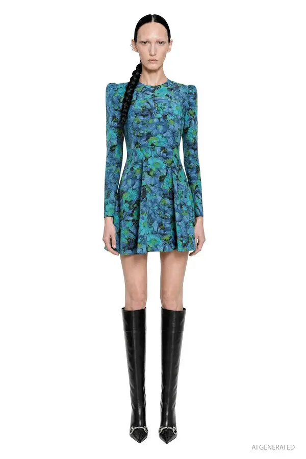 Gucci Printed Silk Crepe De Chine Dress