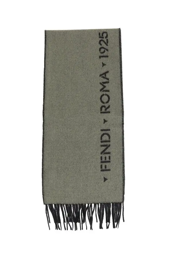 Fendi Stencil 1925 Wool And Cashmere Scarf - Green