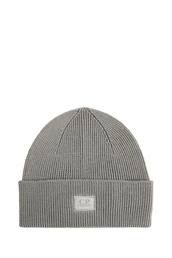 C.P. COMPANY Extrafine Merino Wool Beanie - Grey