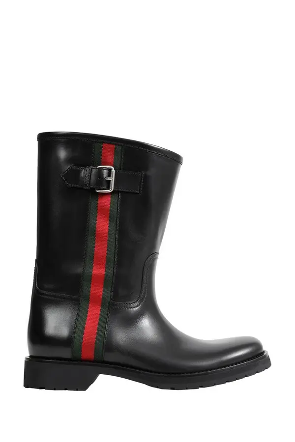 Gucci Web Leather Boots