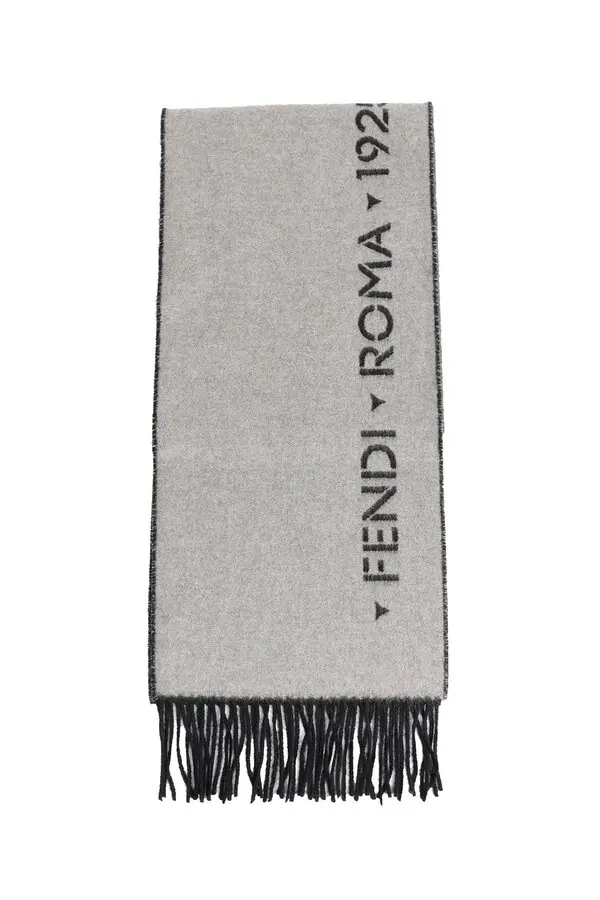 Fendi Stencil 1925 Wool And Cashmere Scarf - Grey