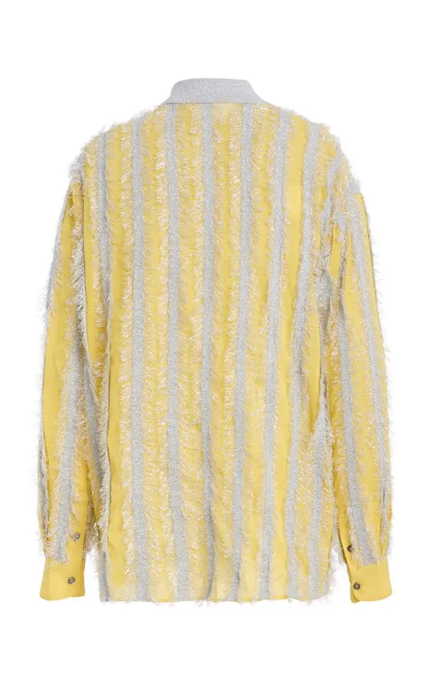 ZANKOV Fringed Silk Button-down Shirt